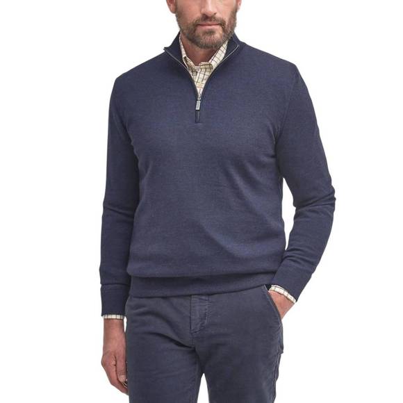 Barbour | Sweaters | New Barbour Gamlin Half Zip Pullover In Navy ...
